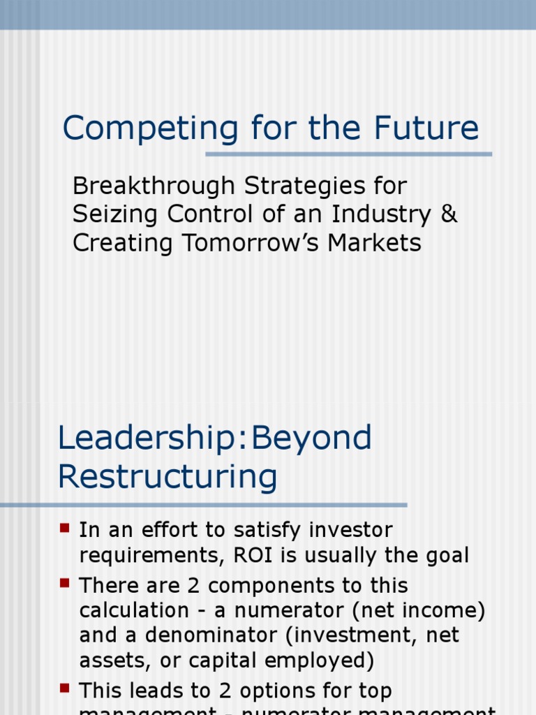 Turn Arround and Numerator and Denominator IN BUSINESS STRATEGY II ...