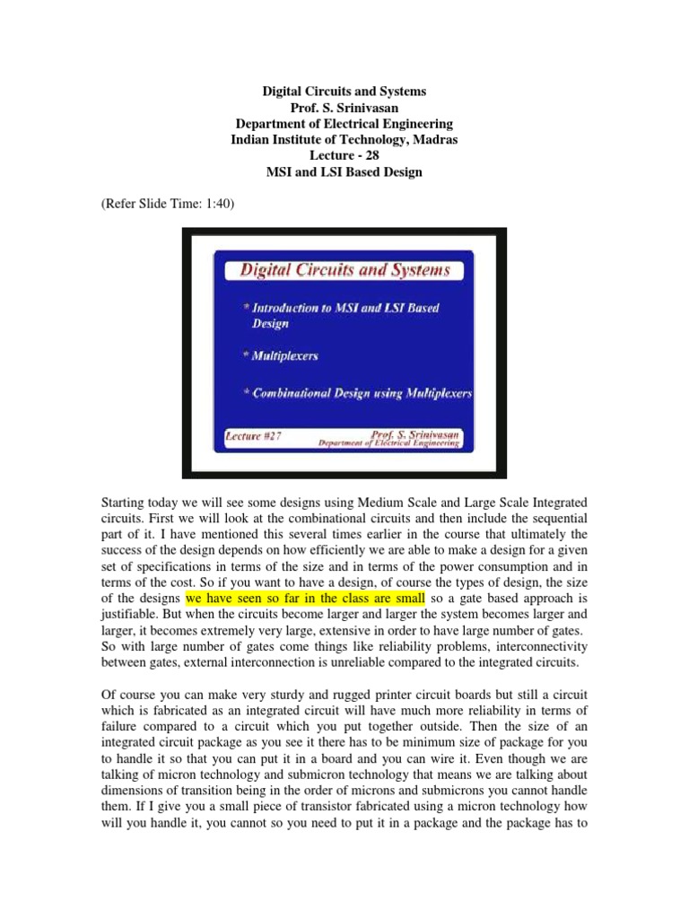 Lec 28 | Download Free PDF | Electrical Circuits | Electronic Circuits