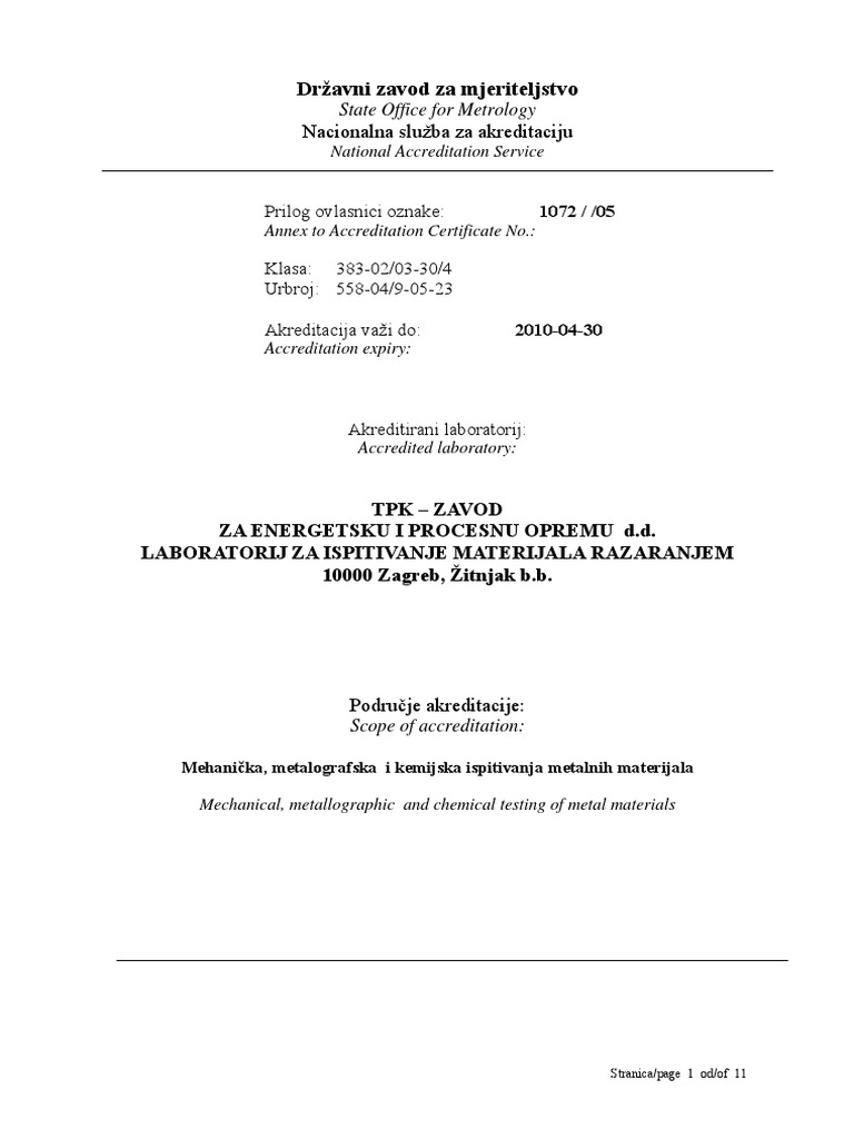 TPK Ispitivanje Materijala Razaranjem | PDF