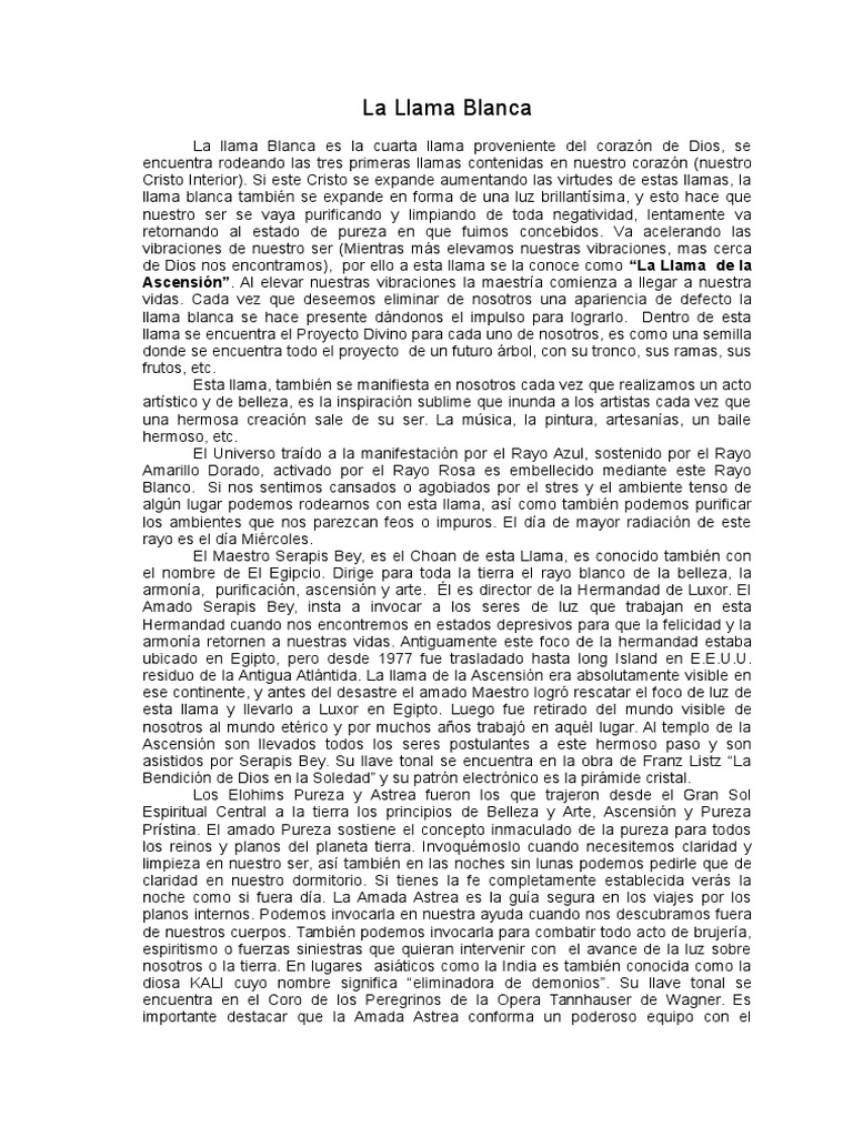 La Llama Blanca: Ascensión y Purificación | PDF | Religión y creencia ...