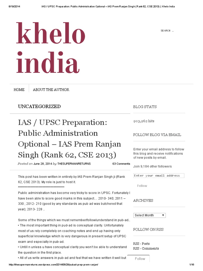 IAS - UPSC Preparation - Public Administration Optional - IAS Prem ...