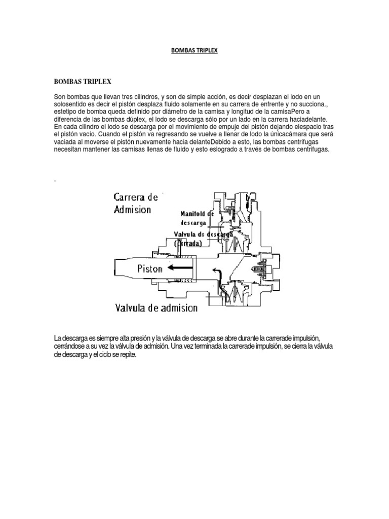 Bombas Triplex | PDF | Bomba | Pistón