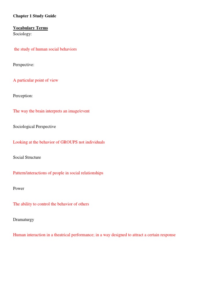 Sociology Study Guide for Students | PDF | Social Science | History