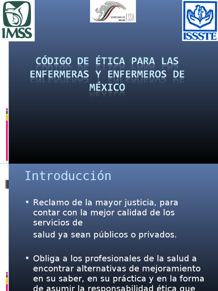 Código de Ética para Las Enfermeras y Enfermeros Expo | Descargar gratis PDF | Moralidad ...