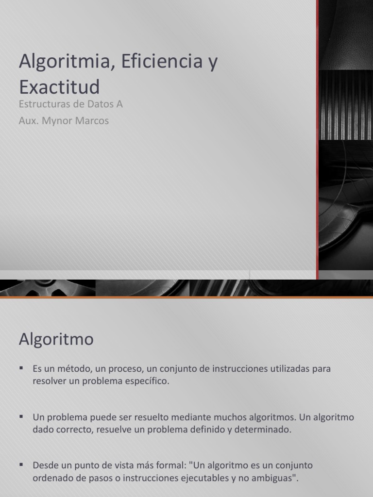 Algoritmia, Eficiencia y Exactitud | PDF | Algoritmos | Enseñanza de ...