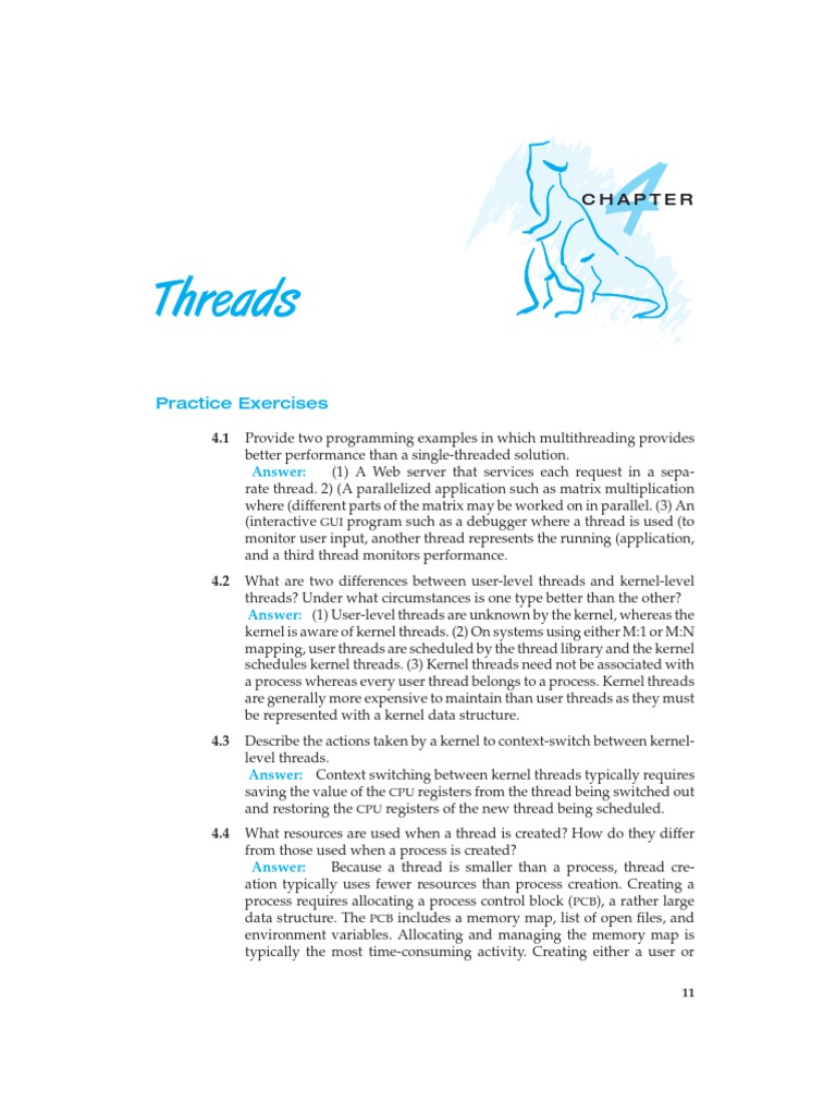 Threads Practice Exercises Pdf Thread Computing Process