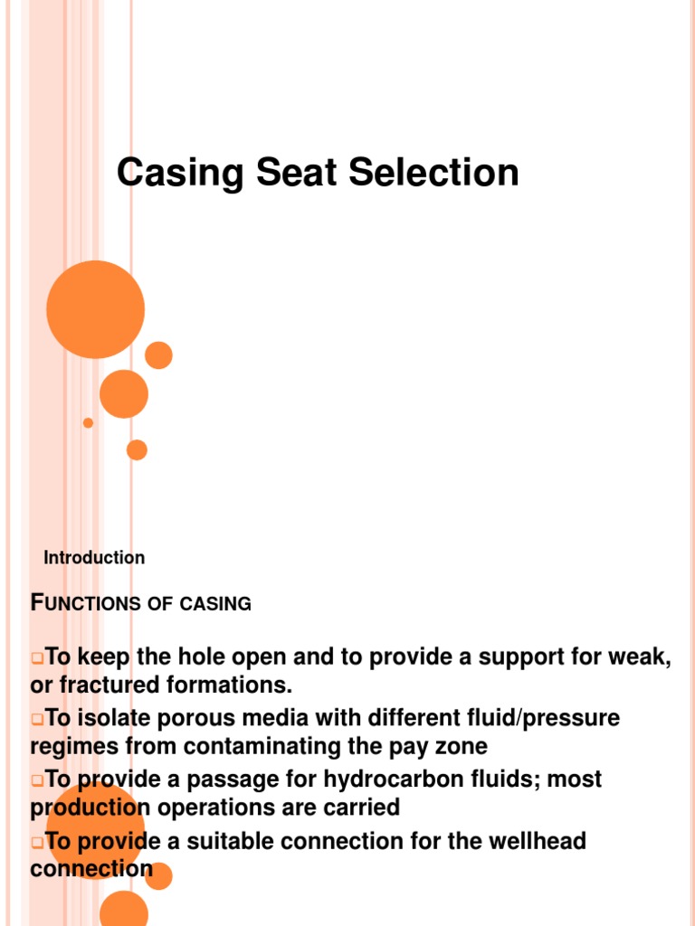Optimal Casing Seat Selection Guide | PDF | Casing (Borehole ...