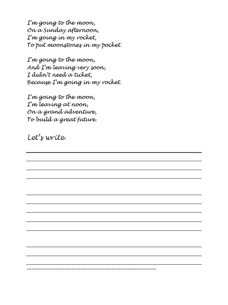 Moon Adventure Poem for Kids | PDF | Travel | Young Adult