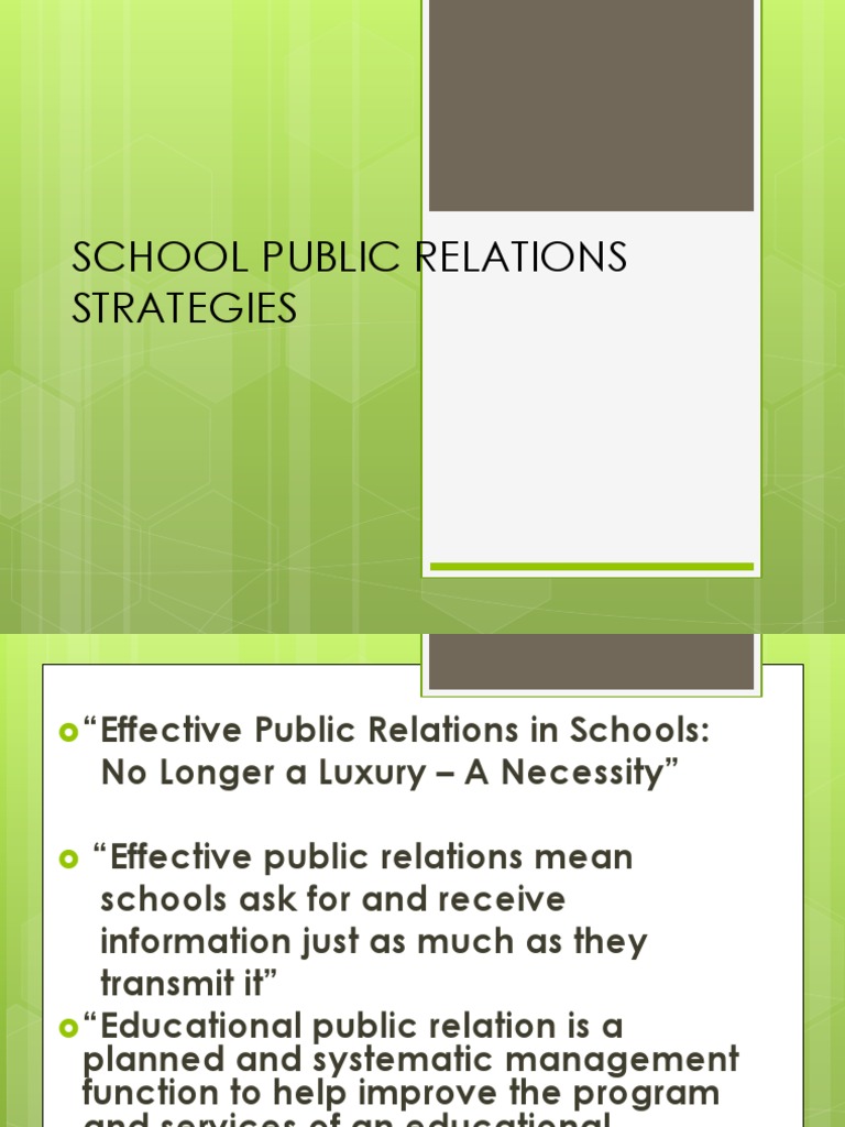 School Public Relations Strategies Ppt | Public Relations | Advertising