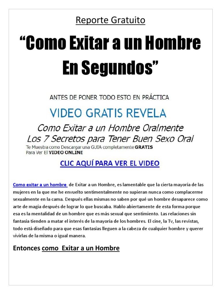 Como Exitar a Un Hombre en Segundos | Sexo | Ocio