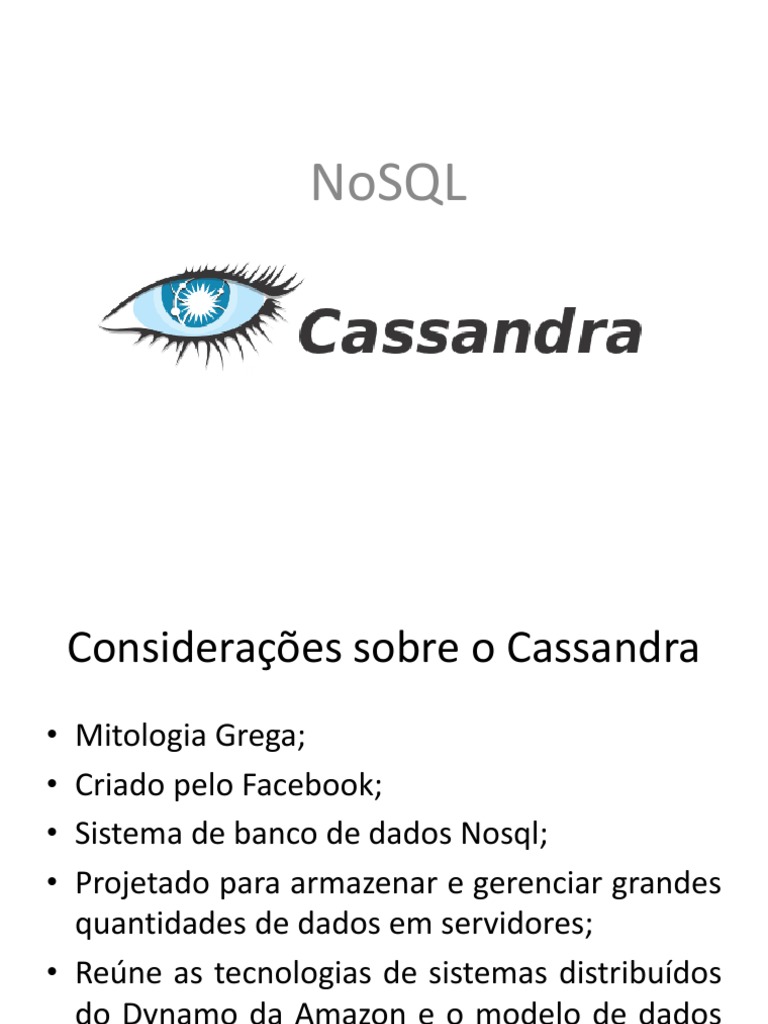 NoSQL Cassandra | PDF | No SQL | Dados