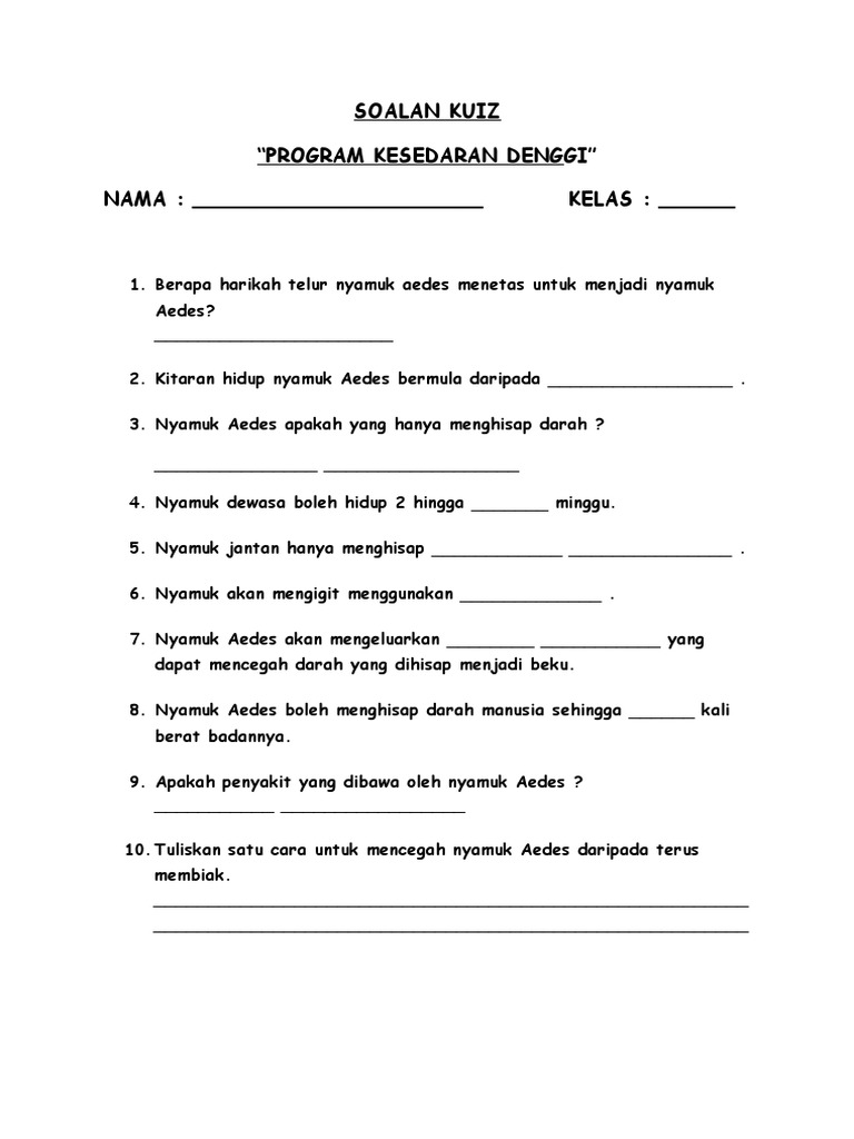 Soalan Kuiz | PDF