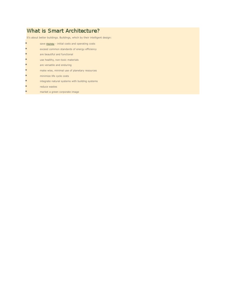 What Is Smart Architecture | PDF