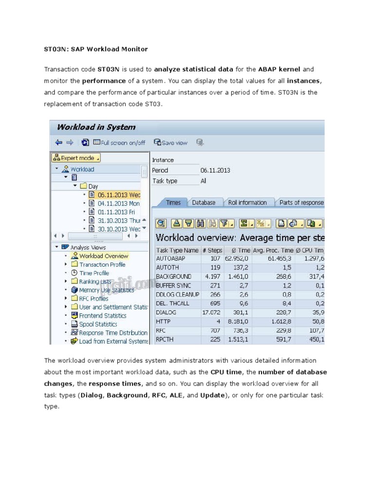 ST03N | PDF | Databases | Data Management