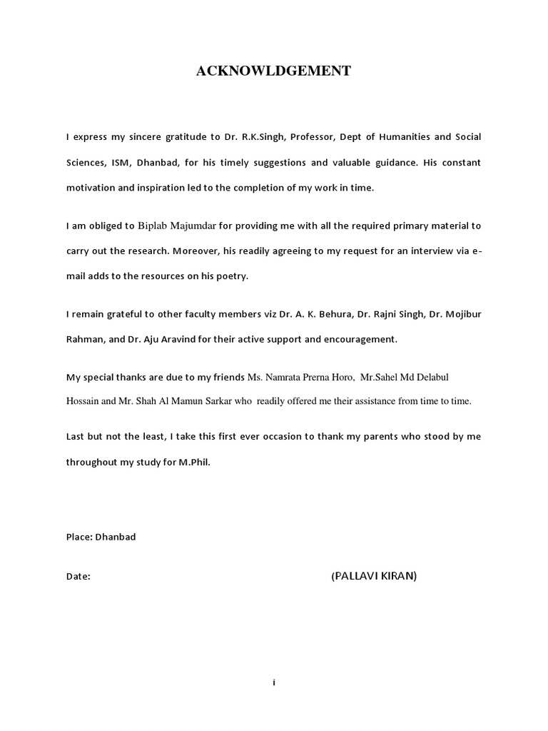 Acknowledgement | PDF | Poetry | Consciousness