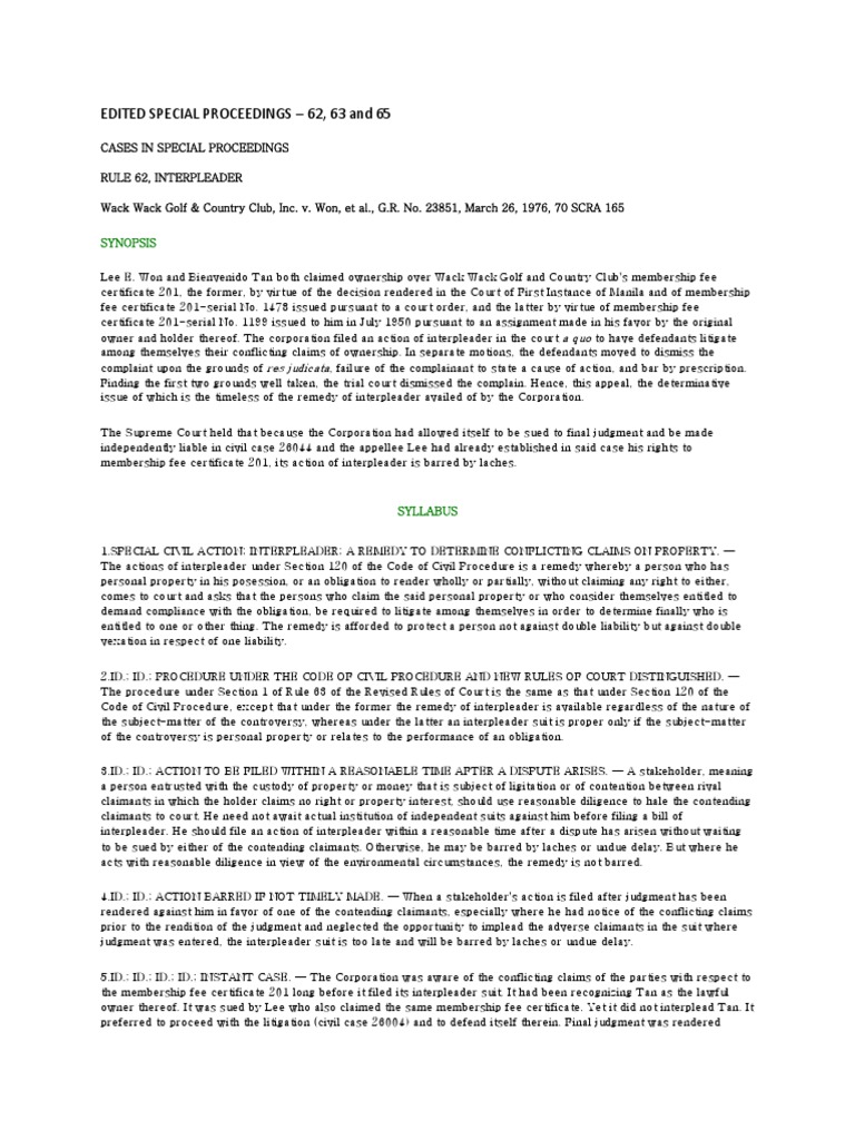 Special Proceeding Cases | PDF | Res Judicata | Lawsuit