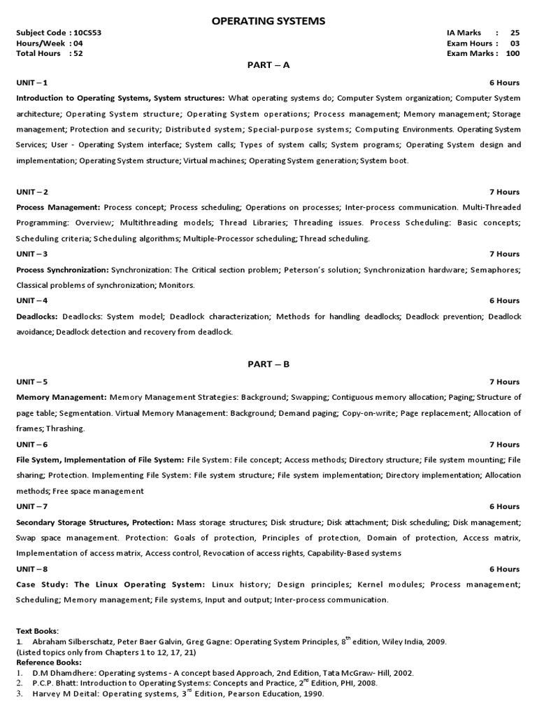 Syllabus Os Pdf Thread Computing Process Computing