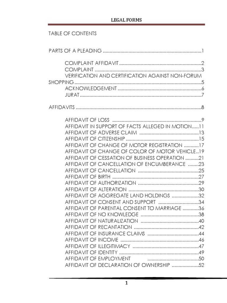 Comprehensive Legal Forms Guide | PDF | Affidavit | Deed