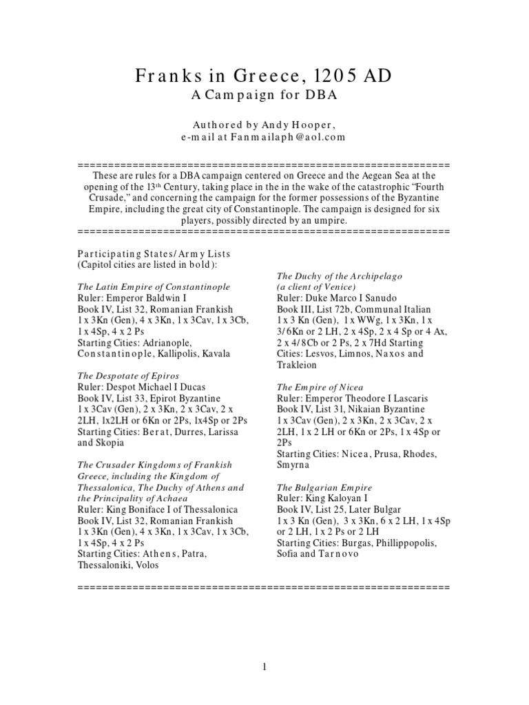 Franks in Greece 1205 AD | PDF | Byzantine Empire | Crusades