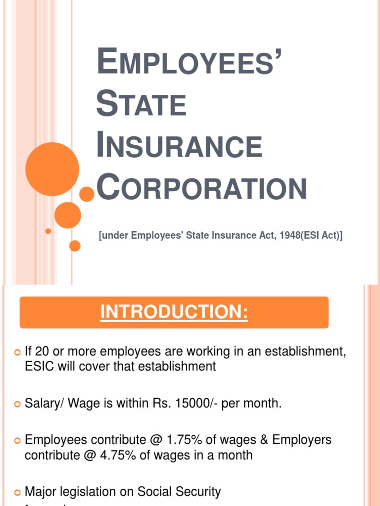ESIC Benefits.ppt | Employee Benefits | Wage