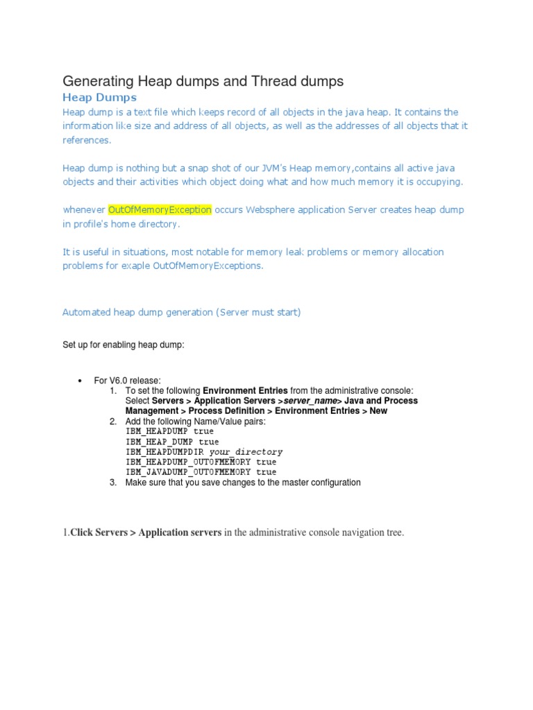Generating Heap Dumps and Thread Dumps | PDF | Java Virtual Machine | Java (Programming Language)