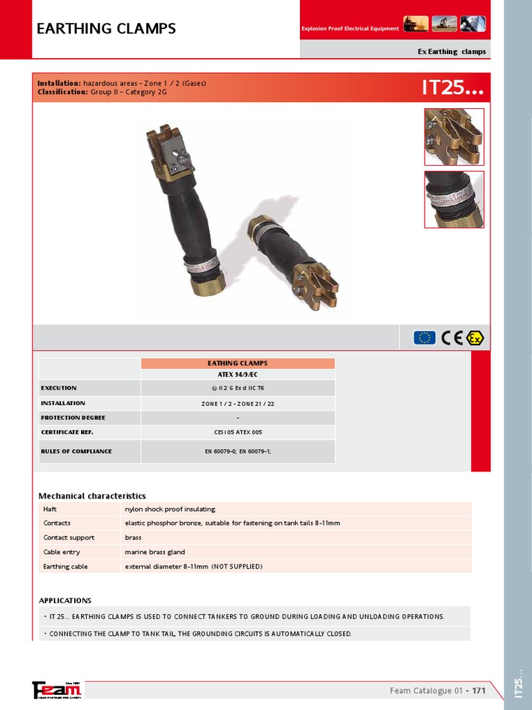 Earthing Clamps: Installation: Hazardous Areas - Zone 1 / 2 (Gases ...