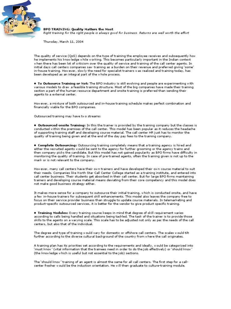 Bpo Training | PDF | Call Centre | Business Process Outsourcing