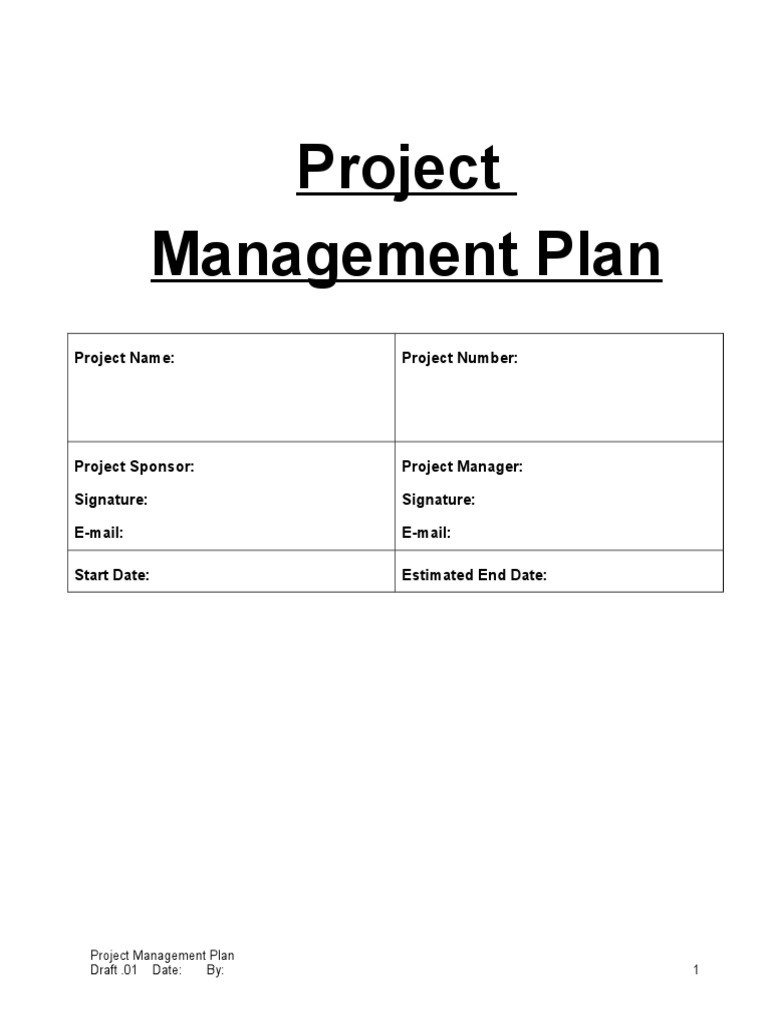 Project Management Plan Template | PDF | Accountability | Production ...