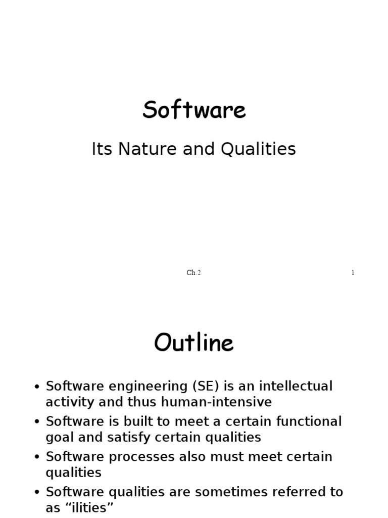 Software: Its Nature and Qualities | PDF | Reliability Engineering | Usability