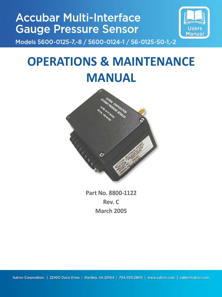 Accubar Multi Interface Gauge Pressure Sensor 2 | PDF | Computer Data | Electronic Engineering