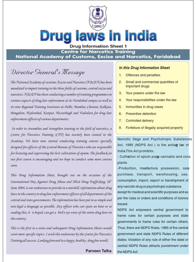 Drug Laws in India Drug Laws in India | PDF | Psychoactive Drugs | Drugs