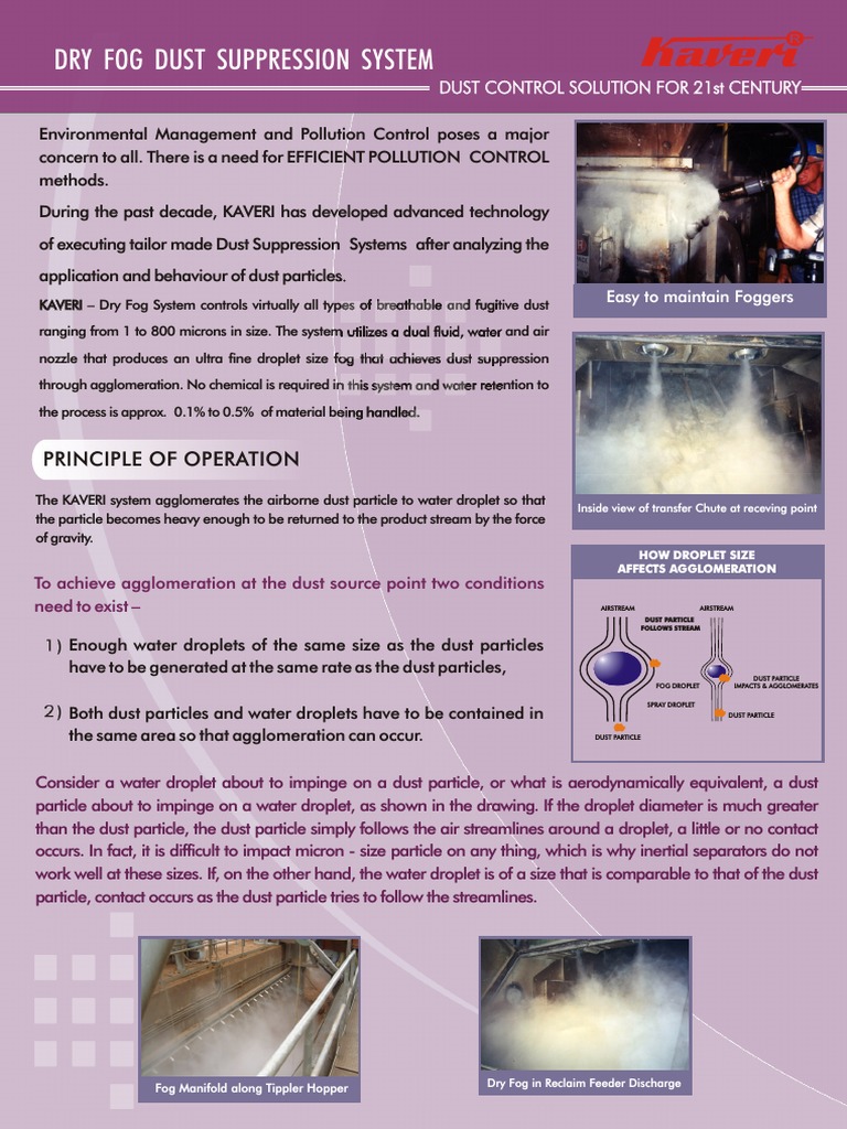 Dry Fog Dust Suppression System | PDF | Fog | Nozzle