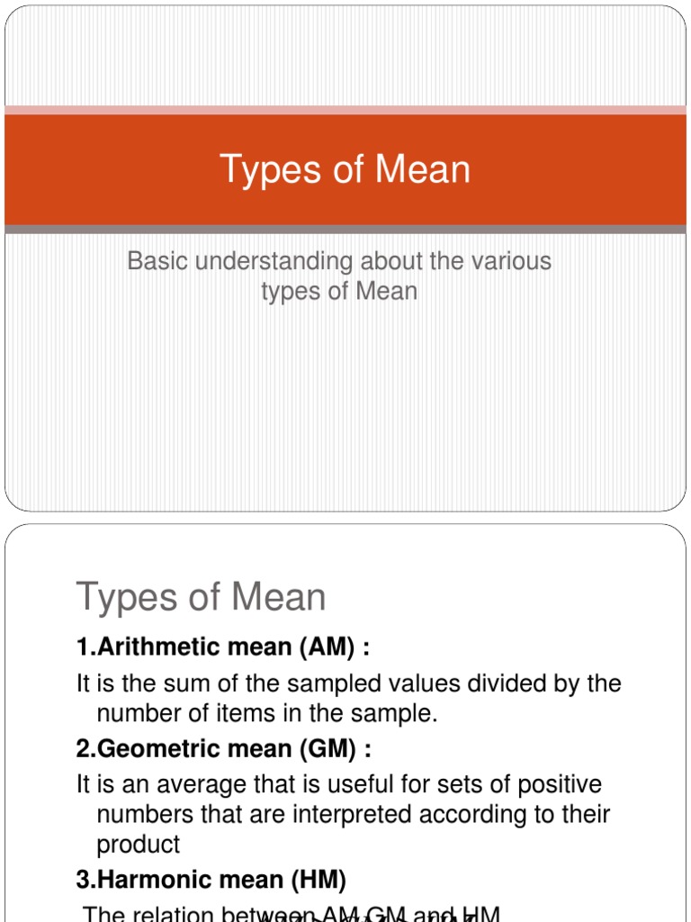 Types of Mean | PDF