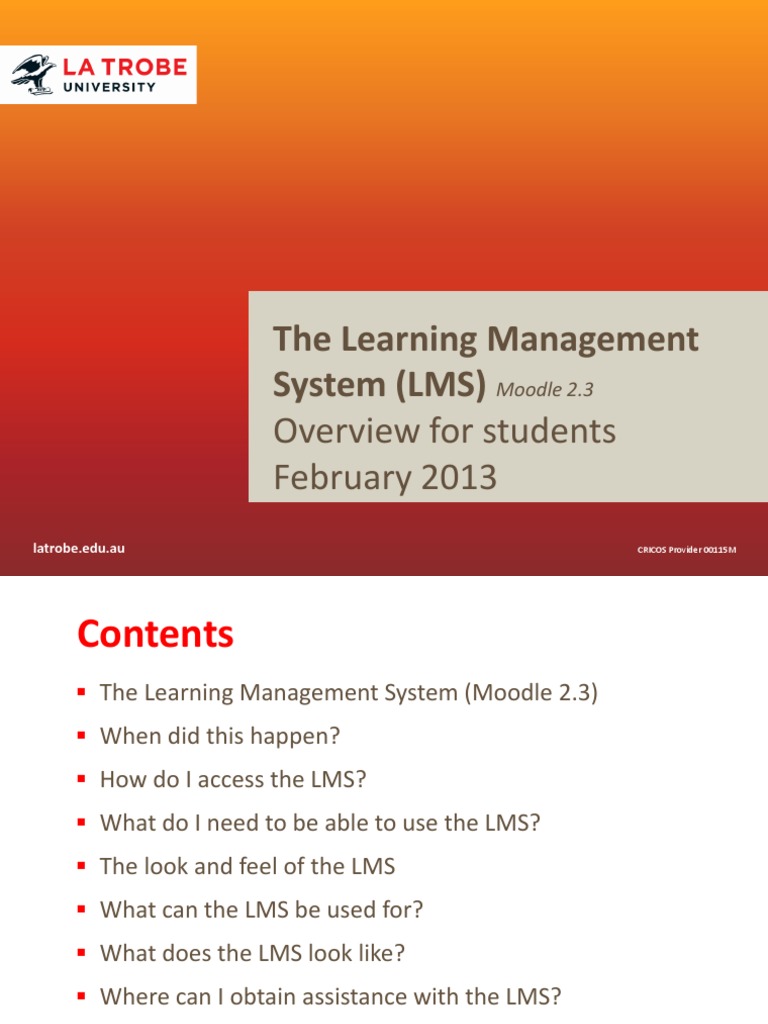2013 LMS Moodle Student Overview | PDF | Internet | Computing