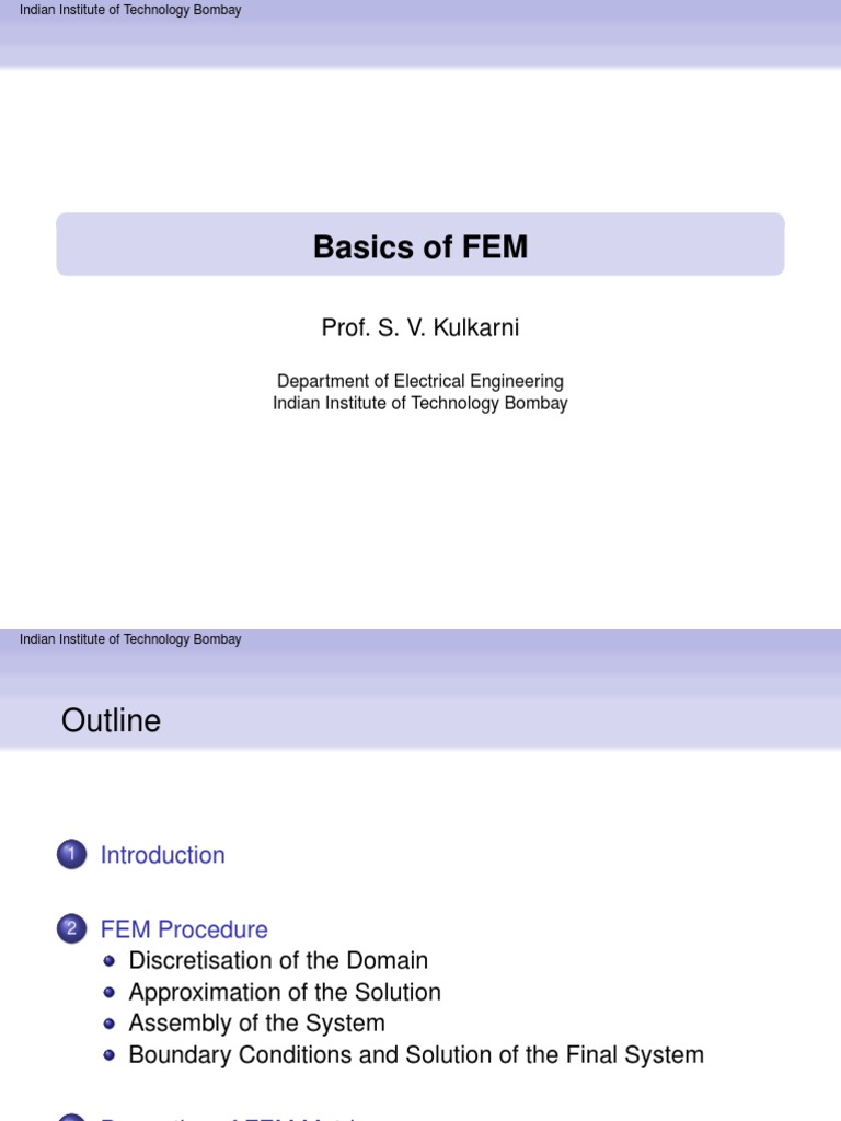 Basics of FEM: Prof. S. V. Kulkarni | PDF | Boundary Element Method ...