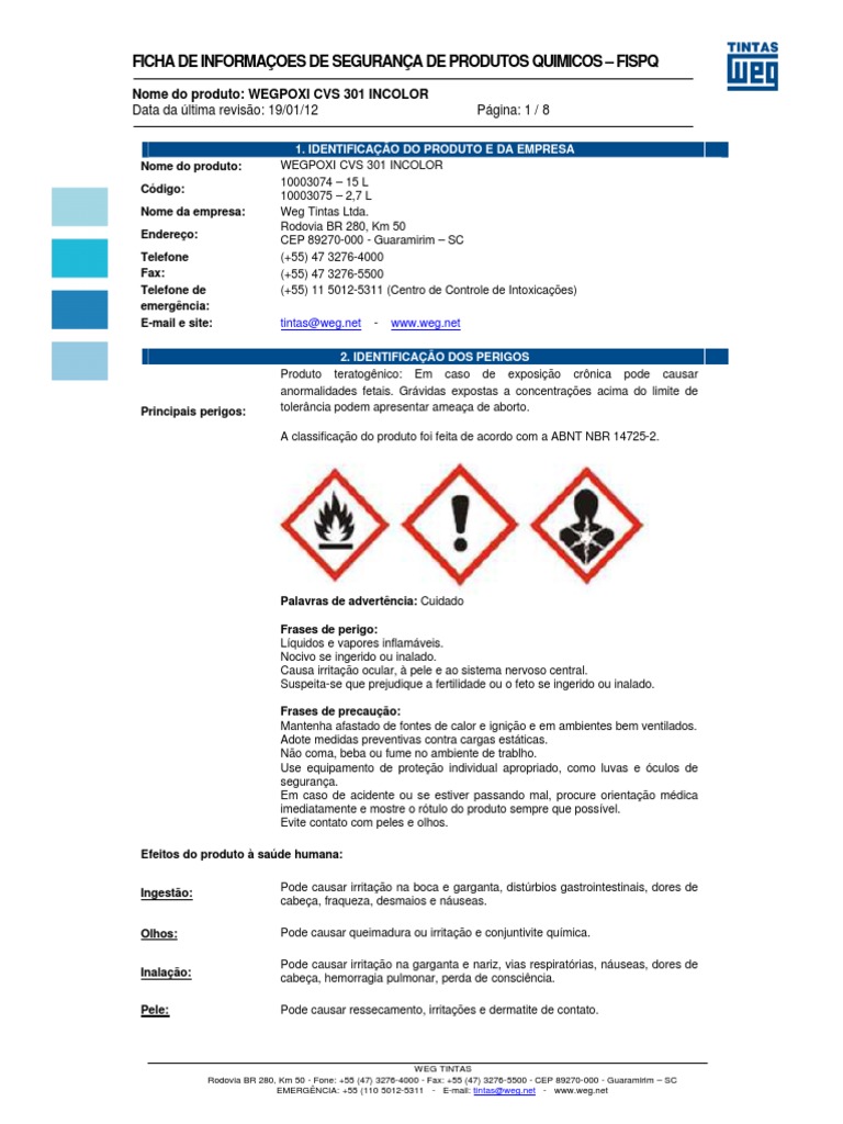 Fispq - Tinta Liquida Wegpoxi Cvs301 Incolor