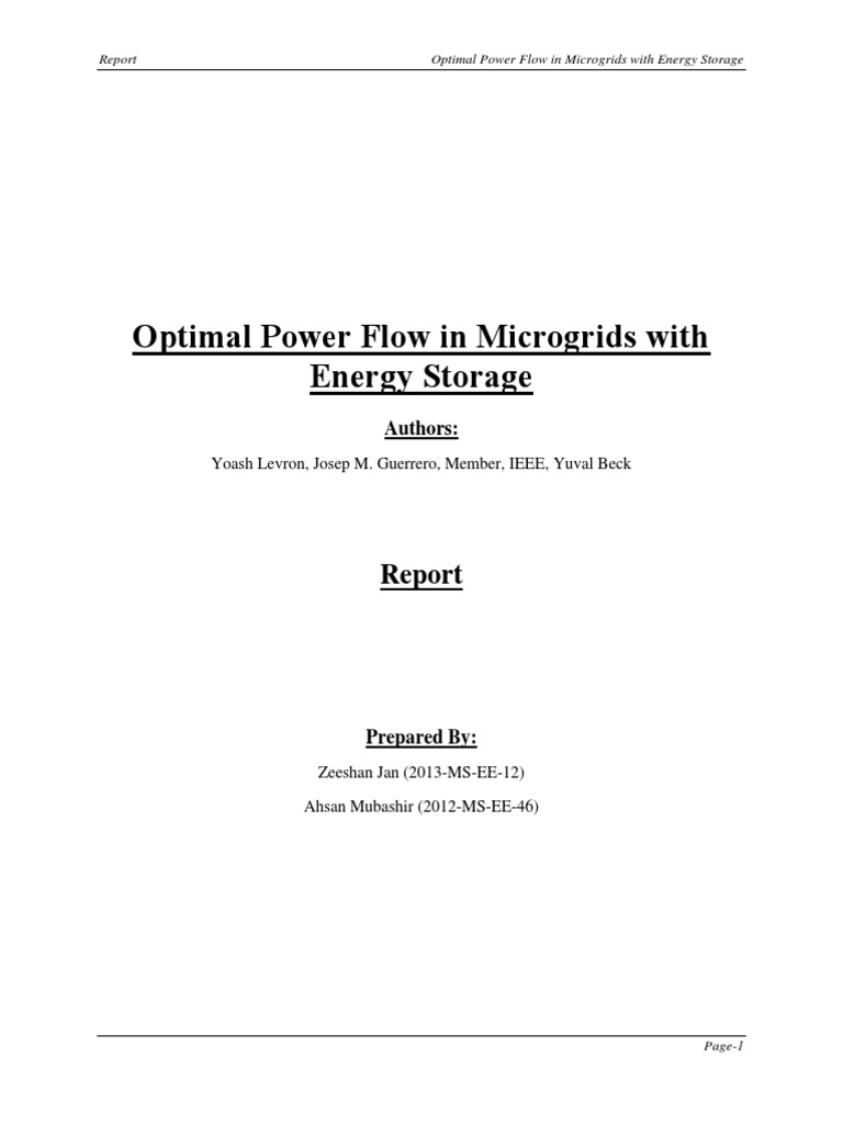 Microgrid Optimal Power Flow MATLAB Simulation | PDF | Distributed Generation | Mathematical ...