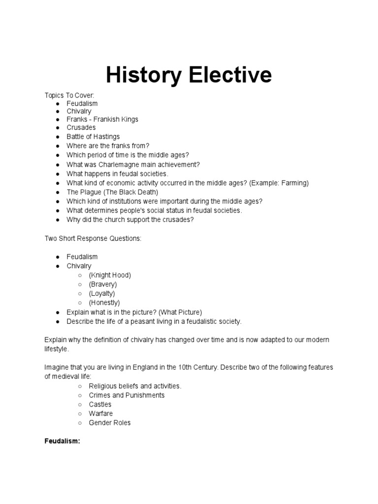 History Year 9 Revision | PDF | Crusades | Charlemagne