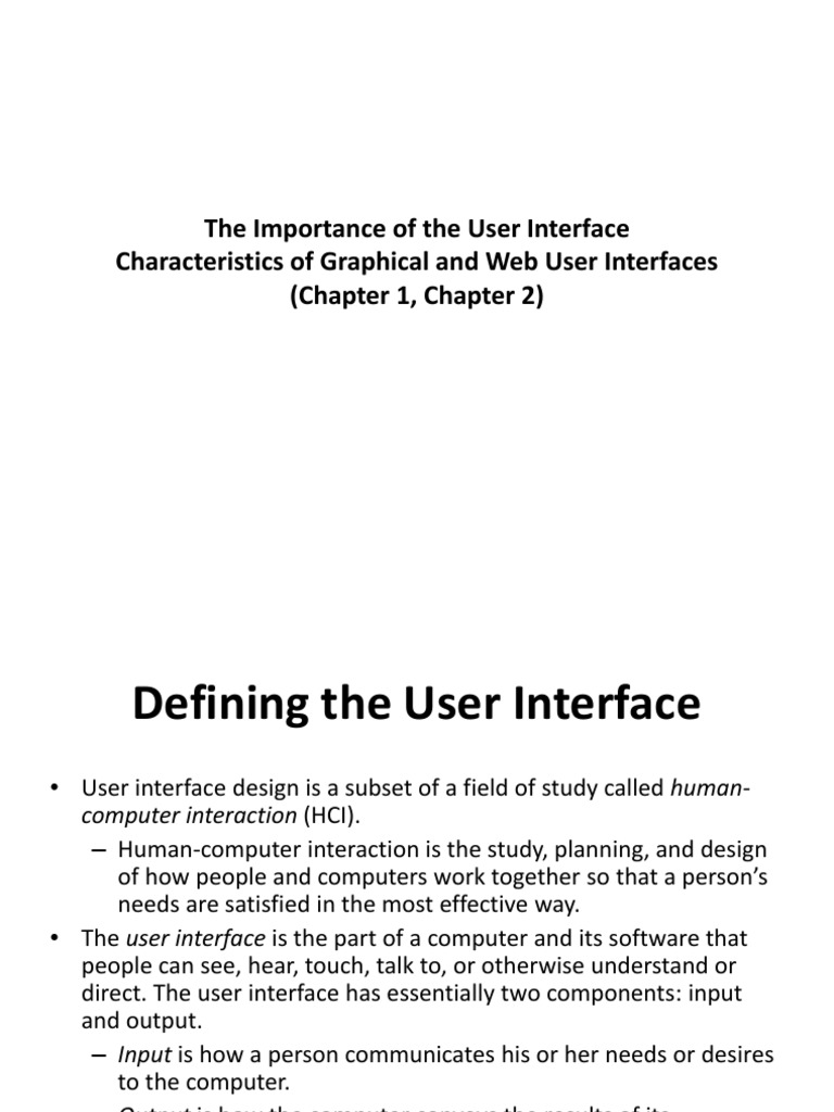 The Importance of The User Interface Characteristics of Graphical and ...