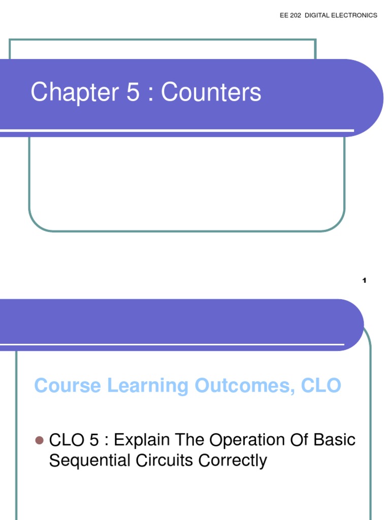 Chapter 5: Counters: Ee 202 Digital Electronics | PDF | Electronics ...