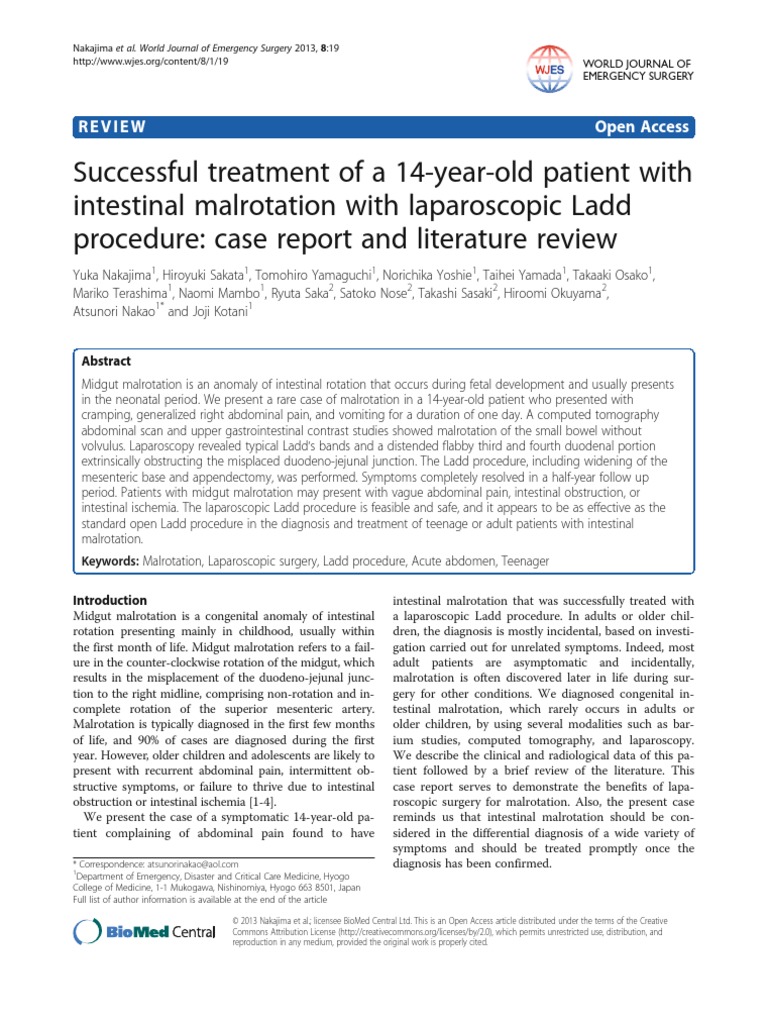 Successful Treatment of A 14-Year-Old Patient With Intestinal ...