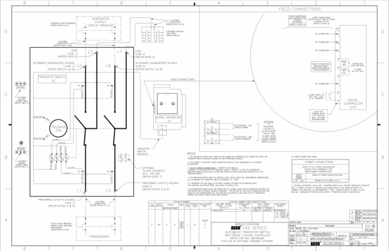 ASCO 165 2WIRE DIAGRAM 100-230 Amp-Autotransfer Type 1 Enclosure Wiring ...