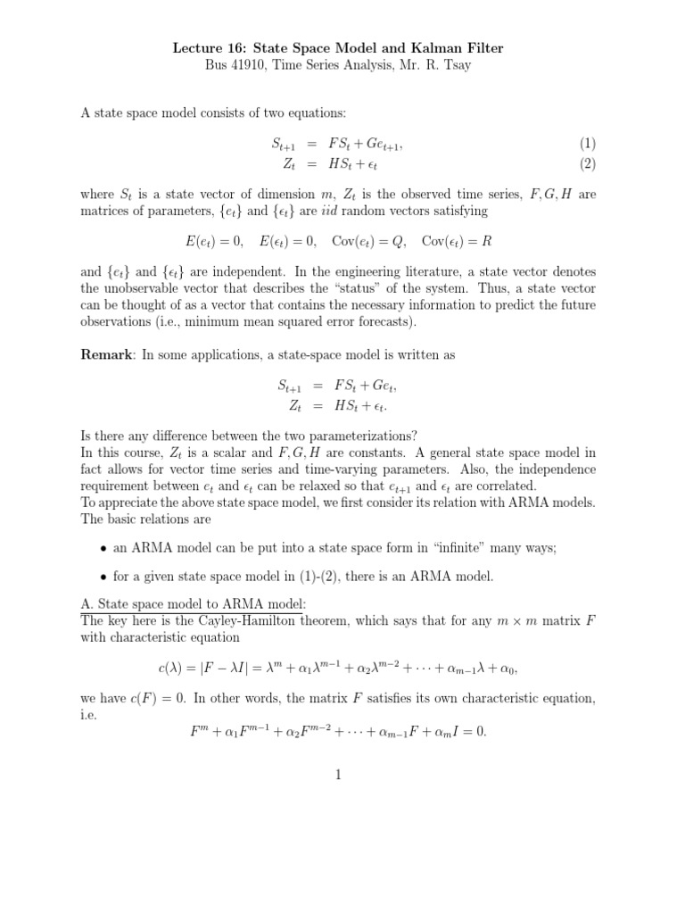 An Introduction to State Space Models and the Kalman Filter for Time ...