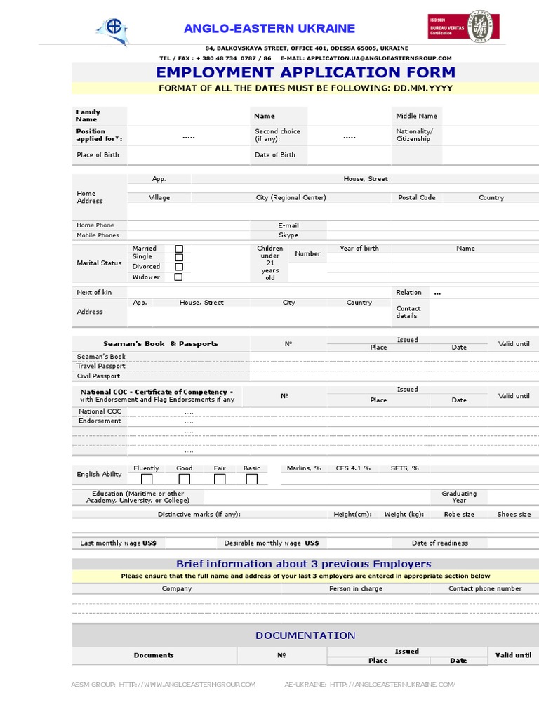 UA Application Form SP | Information Technology | Information ...