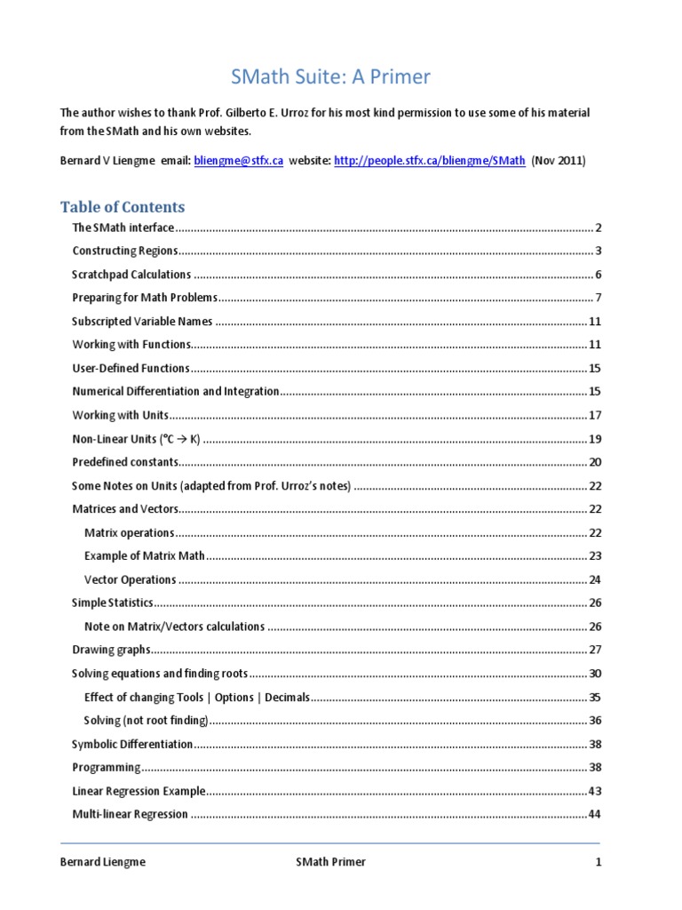 SMath Suite: User Guide and Features | PDF | Matrix (Mathematics ...