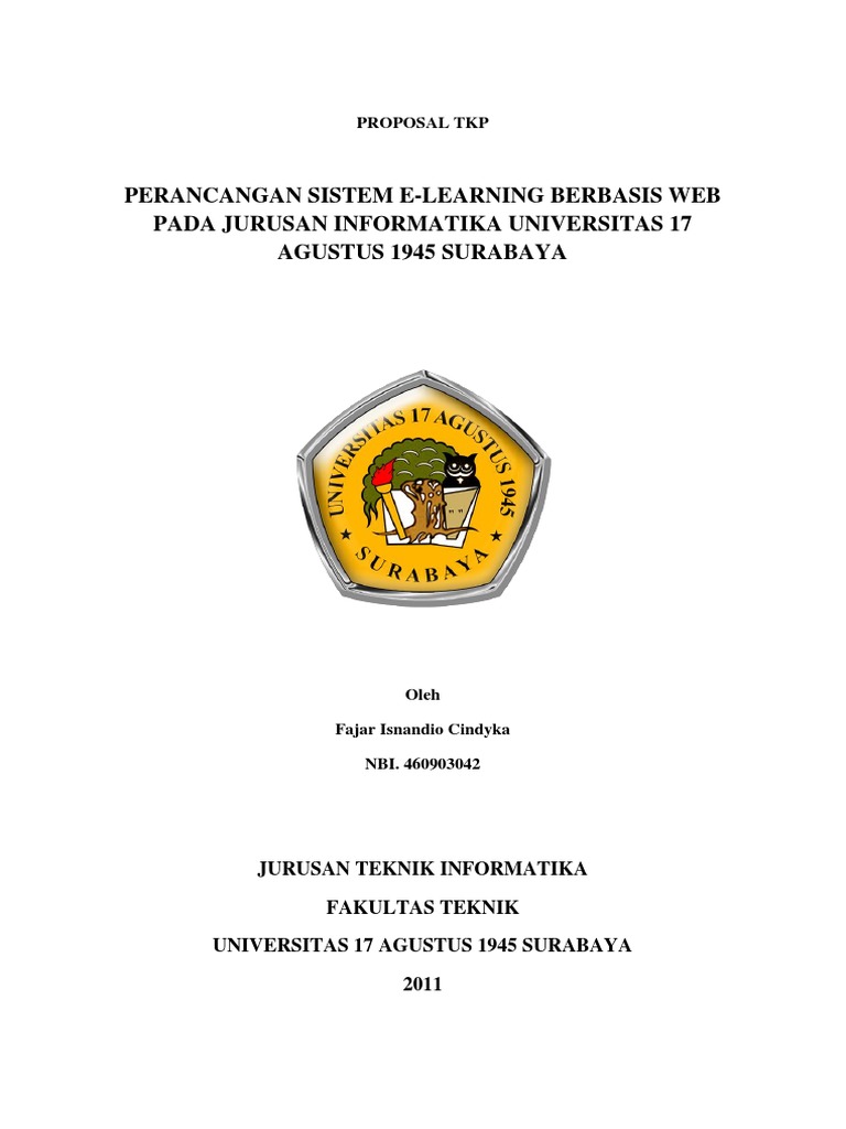 TKP Perancangan Sistem E-Learning Berbasis Web Pada Jurusan Informatika Universitas 17 Agustus ...
