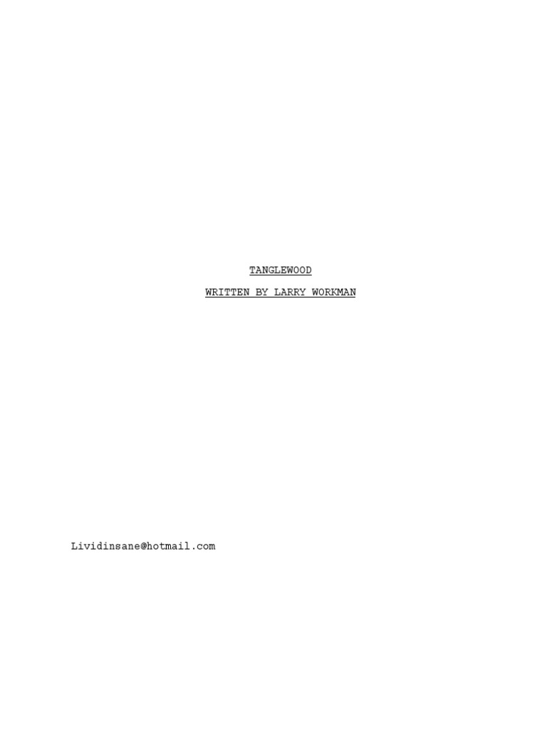 Tanglewood Written by Larry Workman | PDF | Leisure | Entertainment ...