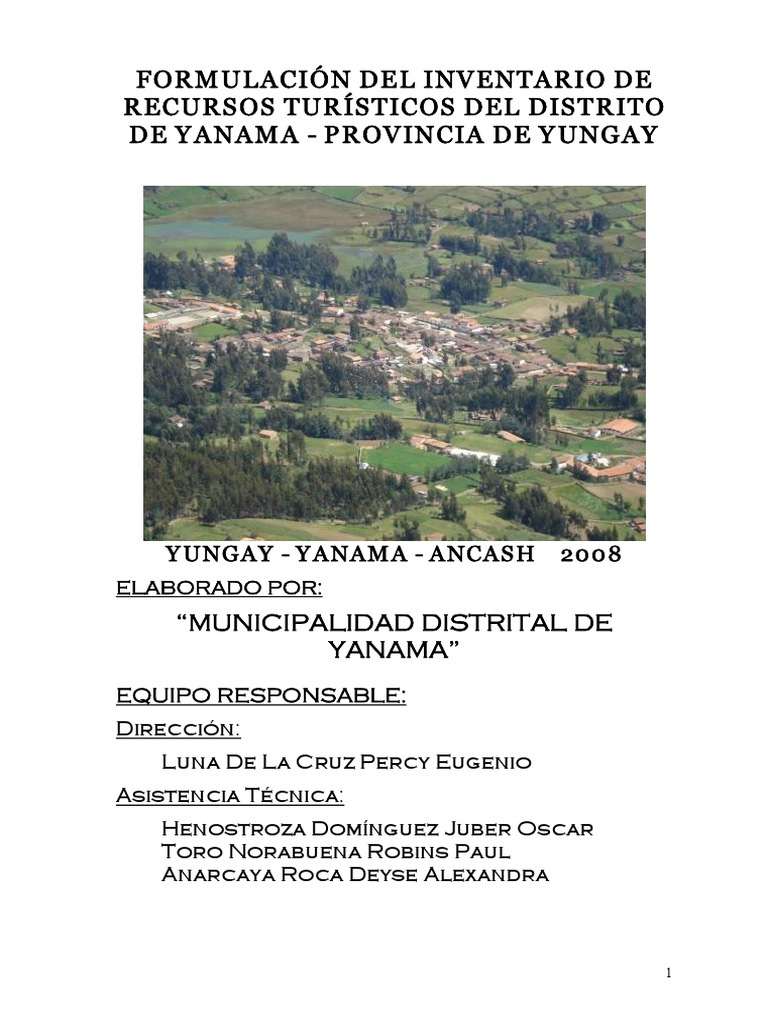 Inventario Turistico Yanama | PDF | Ocio | Business