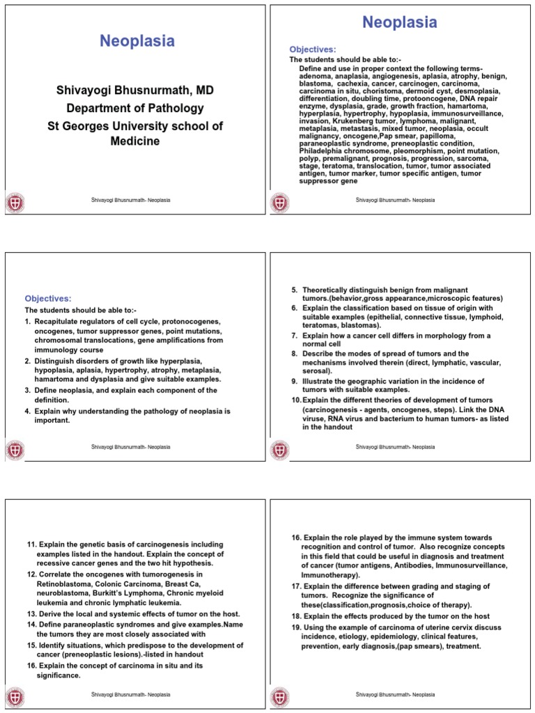 Neoplasia Path Notes | PDF | Neoplasms | Benign Tumor