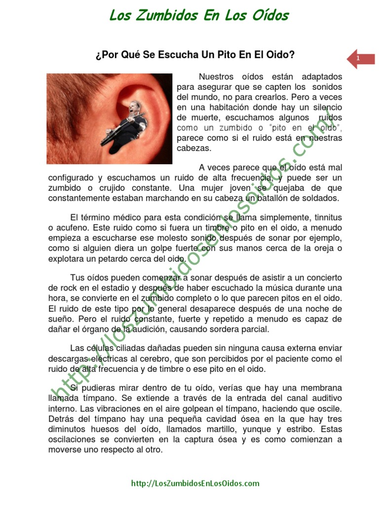 034 Por Qué Se Escucha Un Pito en El Oido | PDF | Escuchando | Tinnitus
